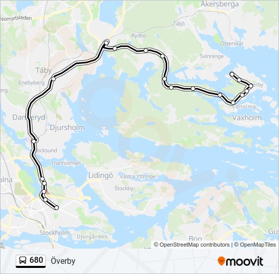 680 Rutt: Tidtabeller, Hållplatser & Kartor - Överby (Uppdaterat)