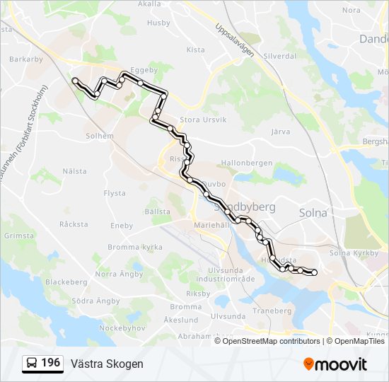 196 Route: Schedules, Stops & Maps - Västra Skogen (Updated)