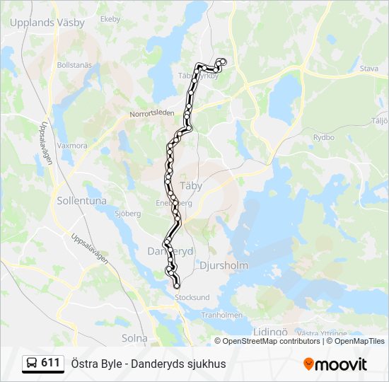 611 Rutt: Tidtabeller, Hållplatser & Kartor - Östra Byle (Uppdaterat)