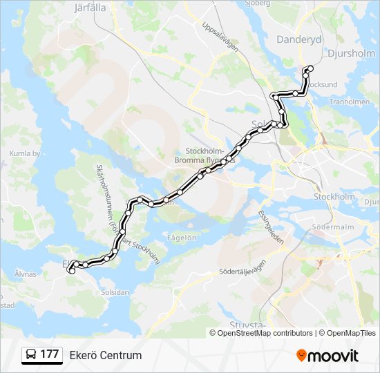 177 Rutt: Tidtabeller, Hållplatser & Kartor - Ekerö Centrum (Uppdaterat)