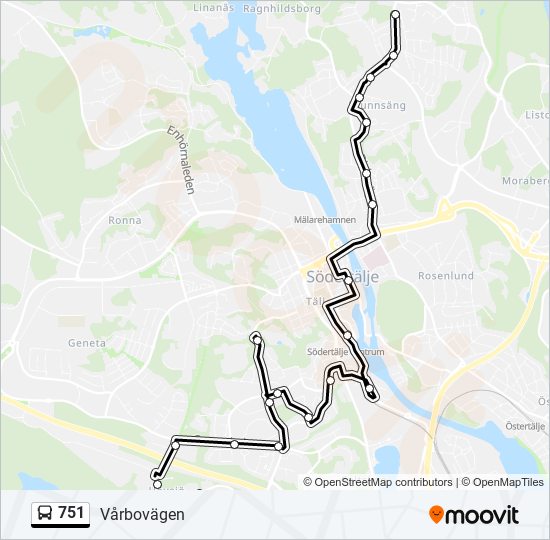751 Route: Schedules, Stops & Maps - Vårbovägen (Updated)
