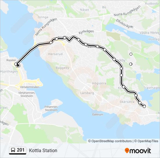 201 Rutt: Tidtabeller, Hållplatser & Kartor - Kottla Station (Uppdaterat)