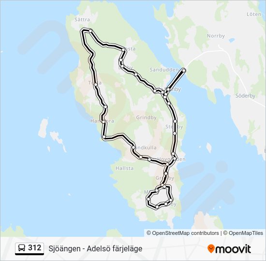 312 Route: Schedules, Stops & Maps - Sjöängen (Updated)