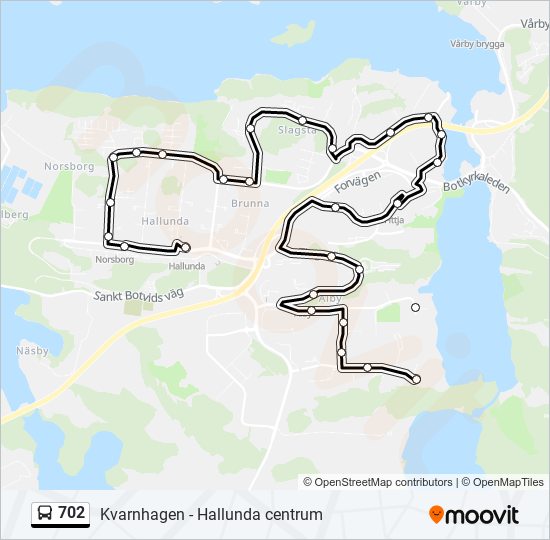 702 Rutt: Tidtabeller, Hållplatser & Kartor - Hallunda Centrum (Uppdaterat)