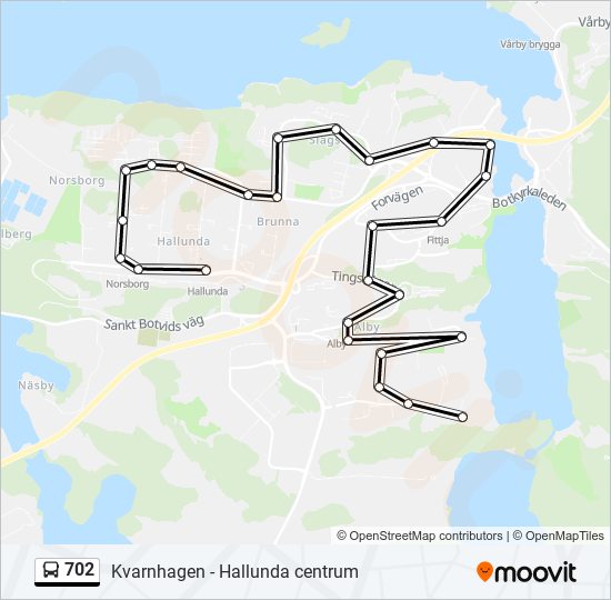 702 Rutt: Tidtabeller, Hållplatser & Kartor - Hallunda Centrum (Uppdaterat)