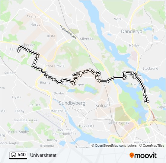540 Rutt: Tidtabeller, Hållplatser & Kartor - Universitetet (Uppdaterat)