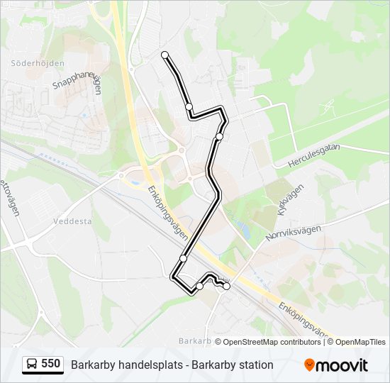 550 Route: Schedules, Stops & Maps - Barkarby Station (Updated)