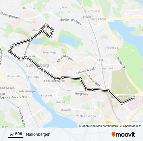 506 Rutt: Tidtabeller, Hållplatser & Kartor - Hallonbergen (Uppdaterat)