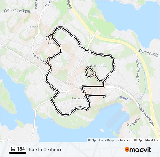 184 Route: Schedules, Stops & Maps - Farsta Centrum (Updated)