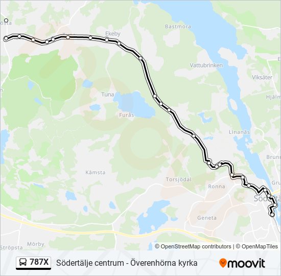 787x Rutt: Tidtabeller, Hållplatser & Kartor - Södertälje Centrum ...