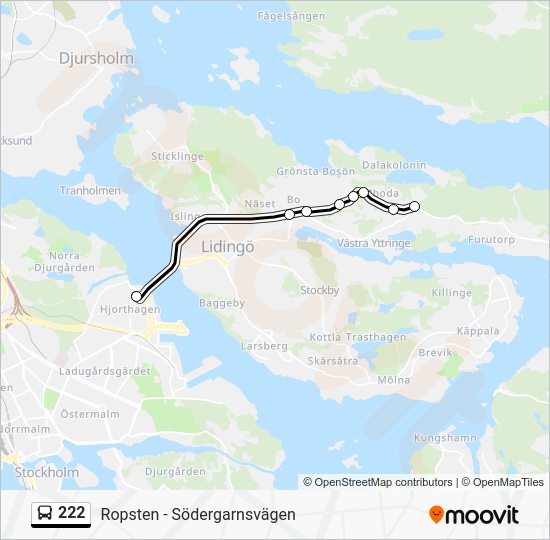 222 Route: Schedules, Stops & Maps - Ropsten (Updated)