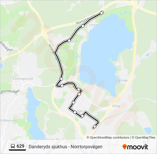 629 Route: Schedules, Stops & Maps - Lövsättra Vägskäl (Updated)