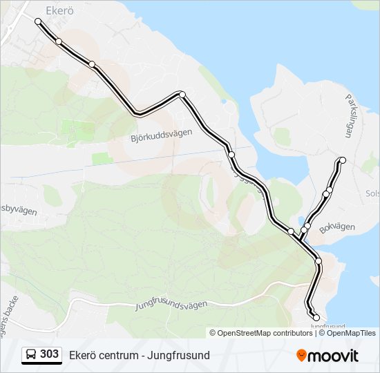 303 Rutt: Tidtabeller, Hållplatser & Kartor - Ekerö Centrum (Uppdaterat)