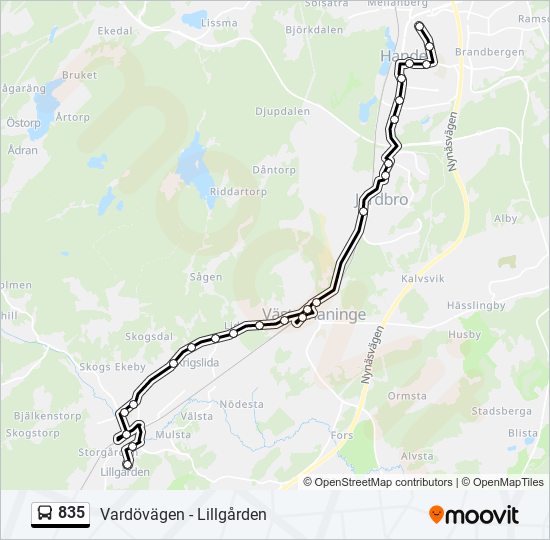 835 Route Schedules Stops Maps Handens N rsjukhus Updated 