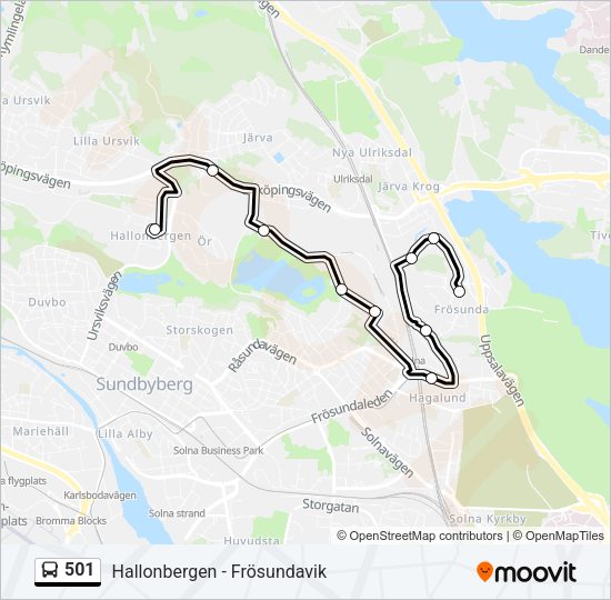 501 Route: Schedules, Stops & Maps - Frösunda Port (Updated)