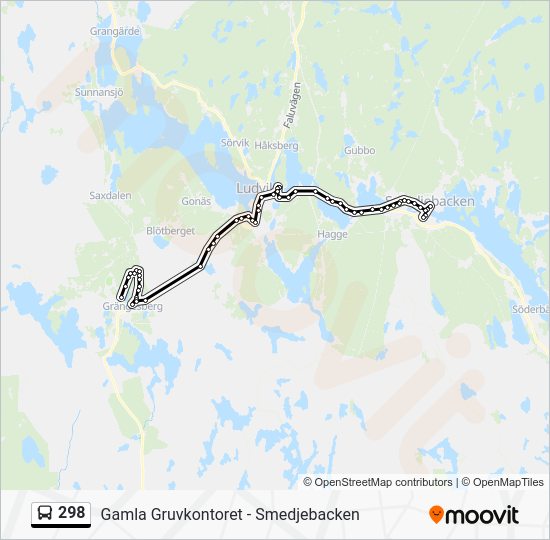 298 Route: Schedules, Stops & Maps - Smedjebacken Station (Updated)