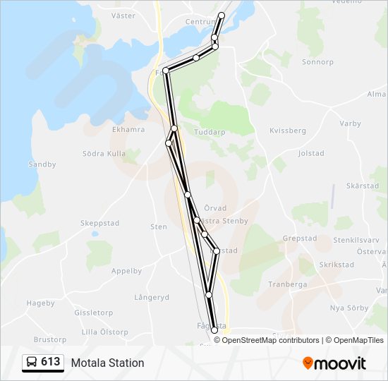 613 Route: Schedules, Stops & Maps - Motala Station (Updated)