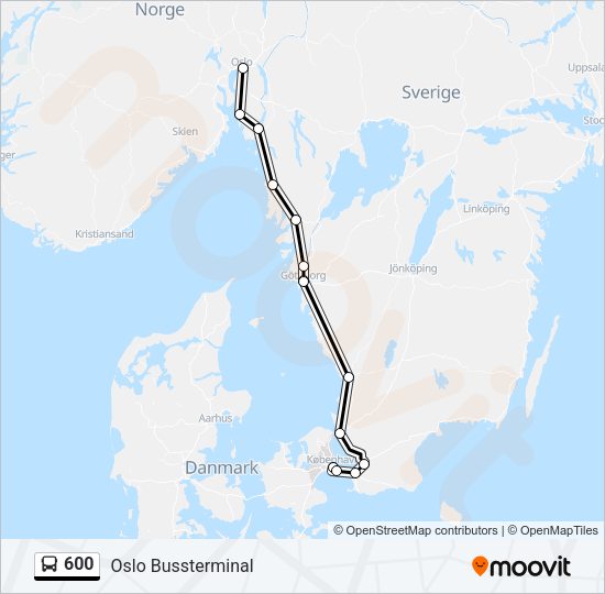 600 Route: Schedules, Stops & Maps - Oslo Bussterminal (Updated)