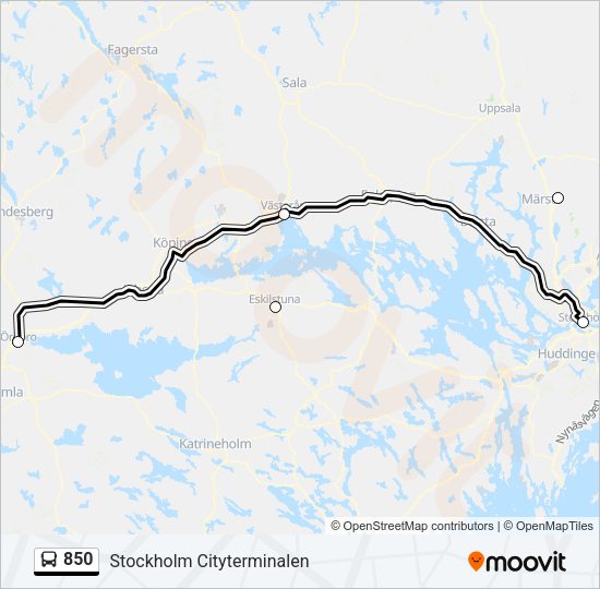 850 Route: Schedules, Stops & Maps - Stockholm Cityterminalen (Updated)
