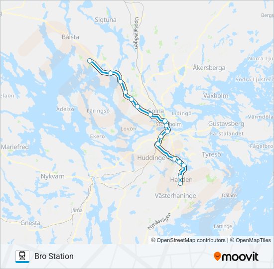 pendeltåg Route: Schedules, Stops & Maps - Bro Station (Updated)