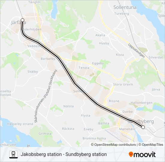 JAKOBSBERG STATION SUNDBYBERG STATION Rutt: Tidtabeller, Hållplatser ...