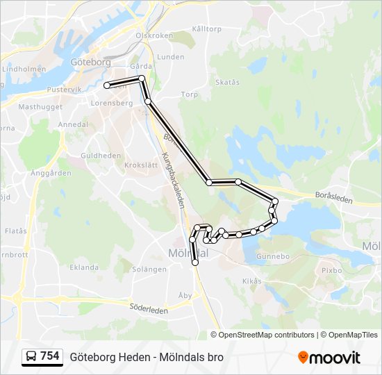754 Route: Schedules, Stops & Maps - Göteborg Heden (Updated)