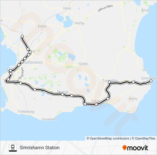 kävlinge station simrishamn station Rutt: Tidtabeller, Hållplatser ...