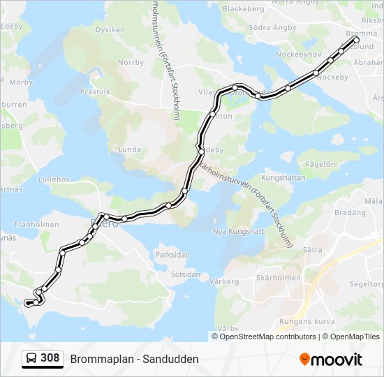 308 Route: Schedules, Stops & Maps - Sandudden (Updated)