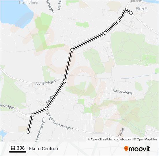 308 Route: Schedules, Stops & Maps - Ekerö Centrum (Updated)