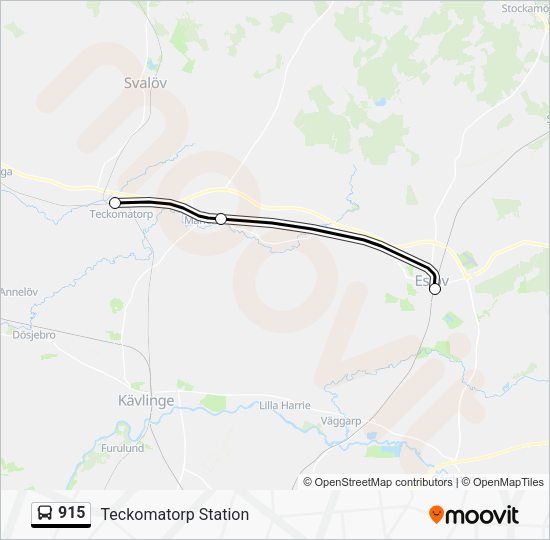 915 Route: Schedules, Stops & Maps - Teckomatorp Station (Updated)