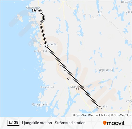 38 Route: Schedules, Stops & Maps - Uddevalla Centralstation (Updated)