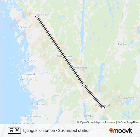 38 Route: Schedules, Stops & Maps - Munkedal Station (Updated)