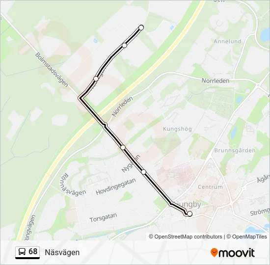 68 Route: Schedules, Stops & Maps - Näsvägen (Updated)