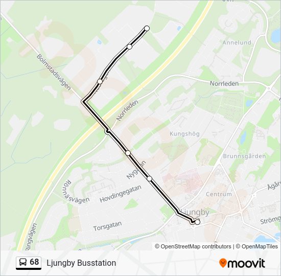 68 Route: Schedules, Stops & Maps - Ljungby Busstation (Updated)