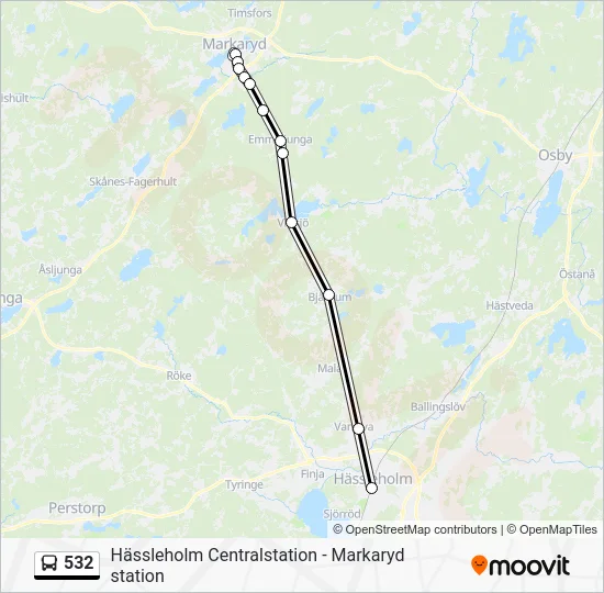 532 Route: Schedules, Stops & Maps - Hässleholm Centralstation (Updated)