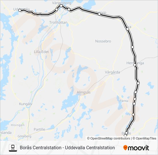 västtågen Route: Schedules, Stops & Maps - Uddevalla Centralstation ...