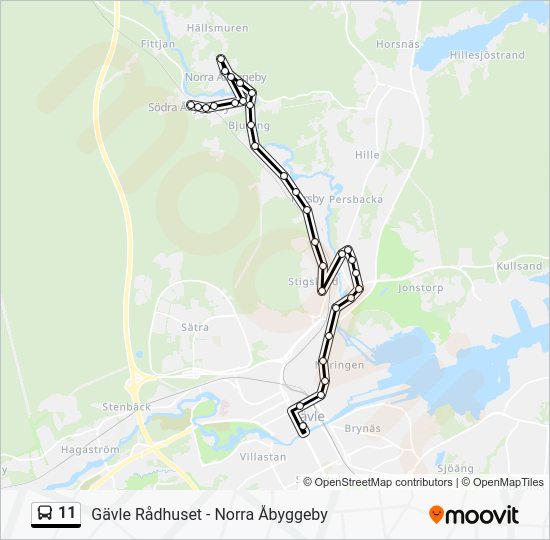 11 Route: Schedules, Stops & Maps - Gävle Rådhuset (Updated)