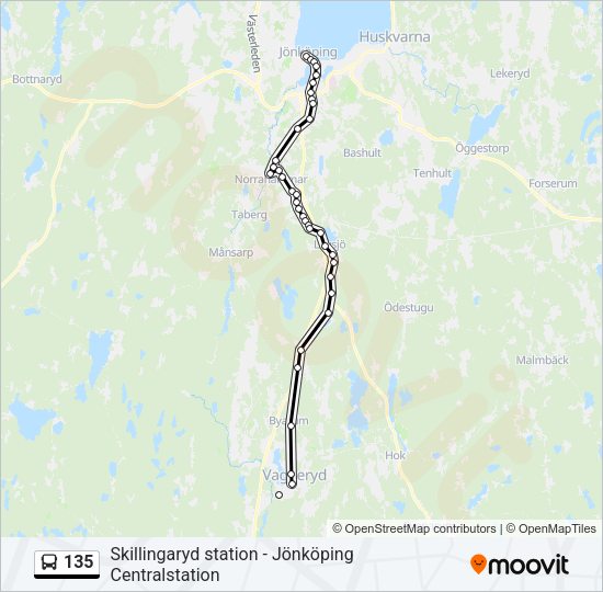 135 Route: Schedules, Stops & Maps - Jönköping Centralstation (Updated)