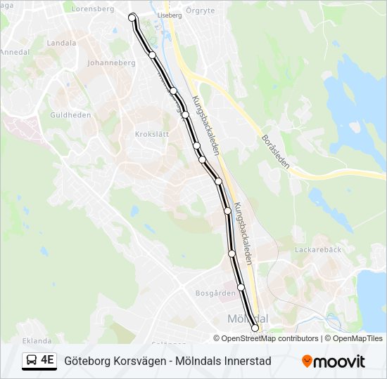 4E Route: Schedules, Stops & Maps - Göteborg Korsvägen (Updated)