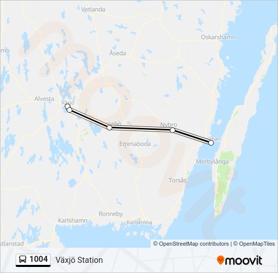 1004 Route: Schedules, Stops & Maps - Växjö Station (Updated)