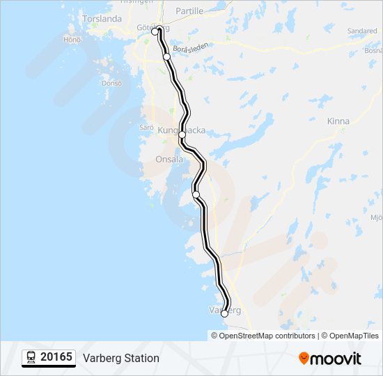 20165 Route: Schedules, Stops & Maps - Varberg Station (Updated)