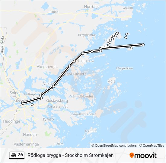 26 Route: Schedules, Stops & Maps - Stockholm Strömkajen (Updated)