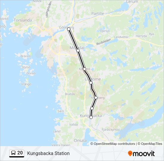 20 Route: Schedules, Stops & Maps - Kungsbacka Station (Updated)