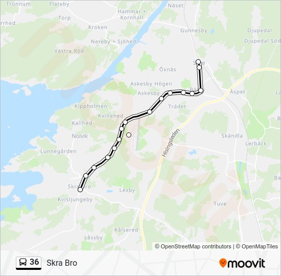 36 Route: Schedules, Stops & Maps - Skra Bro (Updated)