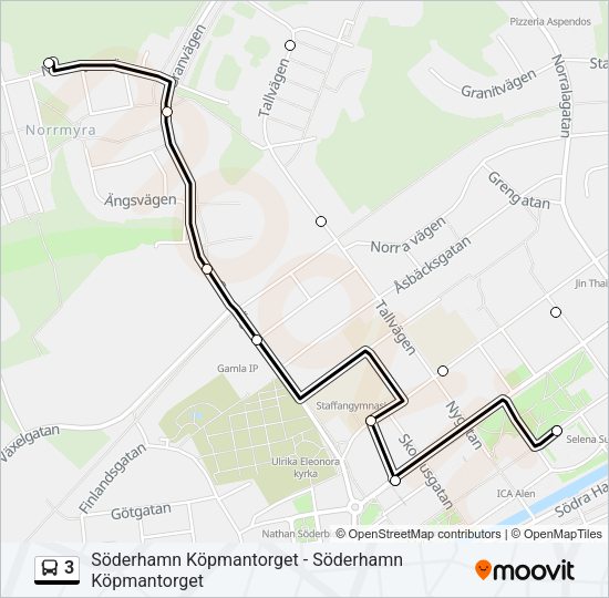 3 Route: Schedules, Stops & Maps - Söderhamn Köpmantorget (Updated)