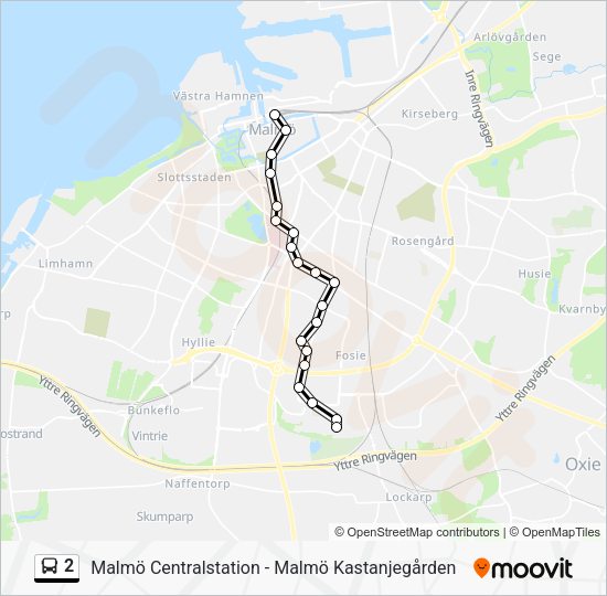 2 Route: Schedules, Stops & Maps - Malmö Centralstation (Updated)