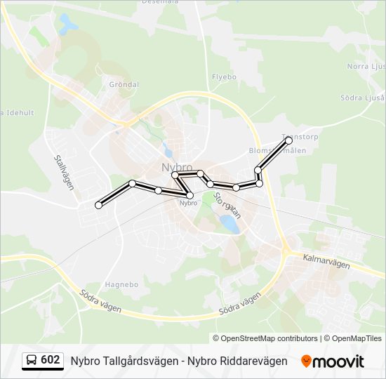 602 Route: Schedules, Stops & Maps - Nybro Tallgårdsvägen (Updated)