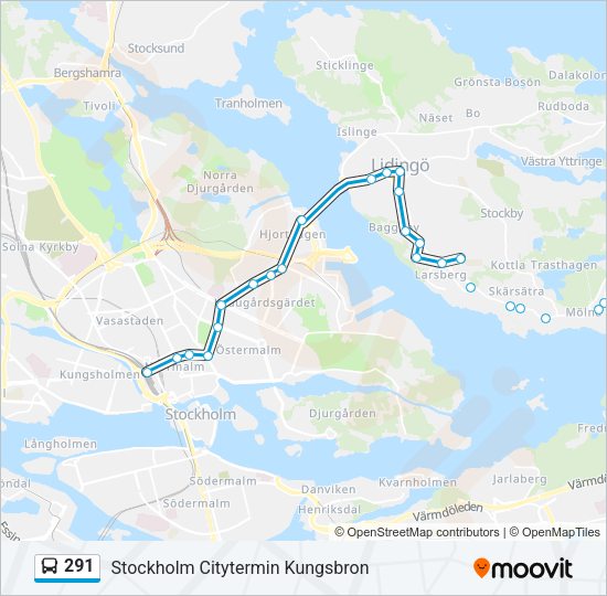 291 Route: Schedules, Stops & Maps - Stockholm Citytermin Kungsbron ...