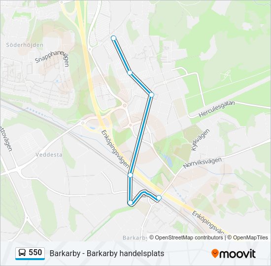 550 Route: Schedules, Stops & Maps - Barkarby Handelsplats (Updated)
