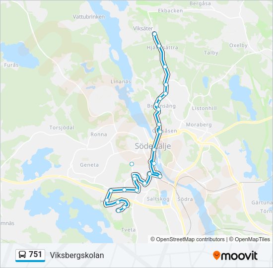 751 Route: Schedules, Stops & Maps - Viksbergskolan (Updated)